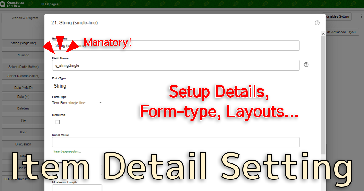 M205: Business Data Items – Questetra Support